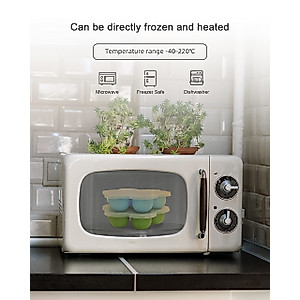 DF DUALFERV 2 Pack Baby Food Freezer Tray,7 Portions Silicone Baby Food Freezer Tray with Lid, Perfect Baby Food Containers for Homemade Baby Food, Vegetable & Fruit Purees, and Breast Milk