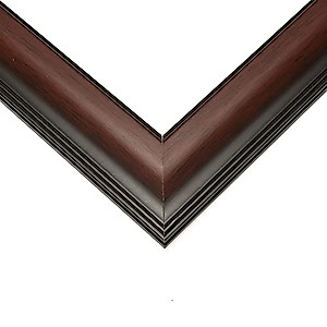 10x10 Rounded Brown Real Wood Picture Frame Width 1.5 Inches | Interior Frame Depth 0.5 Inches | Chaps Modern Photo Frame Complete with UV Acrylic, Foam Board Backing & Hanging Hardware