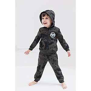 Marvel Spider-Man Toddler Boys Zip Up Fleece Hoodie T-Shirt and Jogger Pants 3 Piece Outfit Set Tie Dye Gray 3T