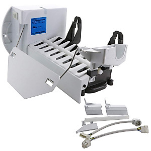 KITCHEN BASICS 101 WR30X10093 Ice Maker Kit Replacement for GE Refrigerators TFX26KRDAWW GSH25SGPCSS GSS20IEMBCC GSL& 5 Foot Universal Ice Maker Flexible Braided Stainless Steel Water Supply Hose