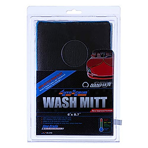Nanoskin AUTOSCRUB Fine Grade Wash Mitt,Weft Knitted Microfiber [AS-016] Blue, 6" x 8.7"
