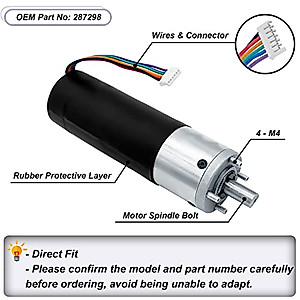 287298, RV in-Wall Slide-Out Motor Compatible with Lippert LCI Schwintek in-Wall Slide System, Motorhome Slide Motor Assembly for Travel Trailer and Camper | 500:1 High Torque Gear Ratio, 12V DC