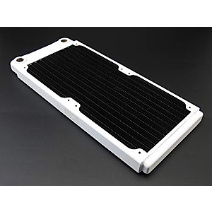 XSPC TX240 Ultra Thin Radiator, 120mm x 2, Dual Fan, White