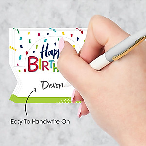 Big Dot of Happiness Cheerful Happy Birthday - Colorful Birthday Party Tent Buffet Card - Table Setting Name Place Cards - Set of 24