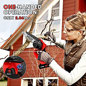 Mini Chainsaw Cordless Electric Chainsaw Hand Small Chain Saw Battery Power 50r/s Chain Saws for Trees Branches Wood Courtyard and Garden, 6 Inch Chainsaw(2 Chains + 2 Batteries)
