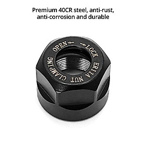 QWORK ER11 A Collet Clamping Nuts for CNC Milling Chuck Holder Lathe, 4 Pack (Black), M14 Thread