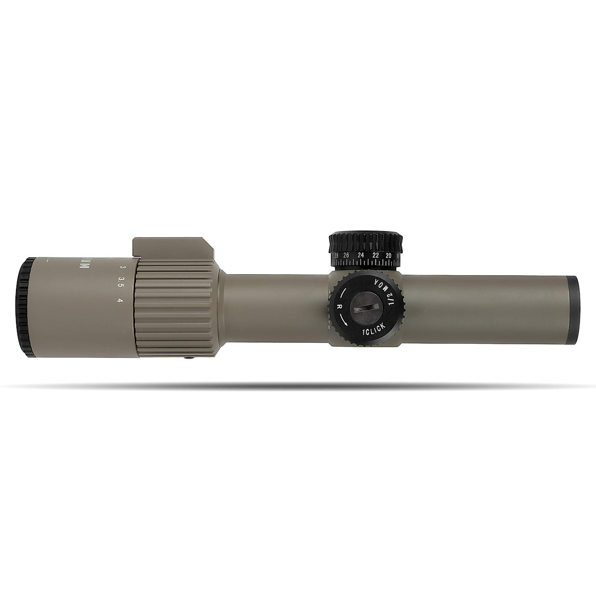 Monstrum Alpha 1-4x24 First Focal Plane FFP Rifle Scope with MOA Reticle | Flat Dark Earth | H-Series 30mm Offset Scope Rings | Bundle