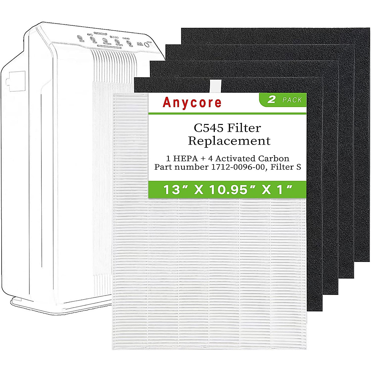 Filter Replacement for Winix C545, P150, B151 Replacement Filter H13 True HEPA Filter for winix air filter 1712-0096