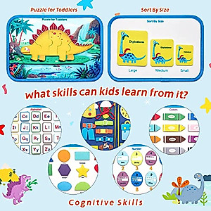 Giant Cabbage Busy Board Sensory Toys for Toddlers 1 2 3 4, Toddler Travel Activities Educational Toys, Montessori Toys for 2 3 4 Year Old Boys Girls Gift, Dinosaur