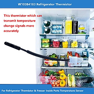 OEM W10384183 Refrigerator Thermistor For Whirlpool WPW10384183 Thermistor Compatible with W10384183CM AP6020677 2118228 PS11753996