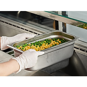 CURTA 6 Pack Anti-Jam Slotted Hotel Pans with Lids, 1/3 Size 4 Inch Deep, NSF Commercial 18/8 Stainless Steel Chafing Steam Table Food Pan with Covers