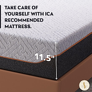 MLILY Fusion Supreme King Memory Foam Hybrid Mattress 11.5 Inch, Gel Cooling Mattress Bed in a Box Made in USA,CertiPUR-US Certified Mattress for Back Pain Relief 76"x80"x11.5"