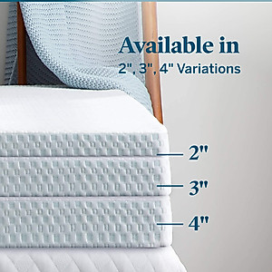 LUCID Lavender Infused Memory Foam Mattress Topper with Cover – 3 Inch Mattress Topper – 5 Comfort Zones Relieve Pressure – CertiPUR-US Certified Foam - Queen