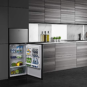 Galanz GLR10TS5F Refrigerator, Adjustable Electrical Thermostat Control with Top Mount Freezer Compartment, 10.0 Cu.Ft, Stainless Steel Look, 10