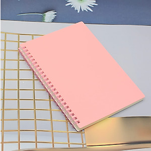 Yansanido Spiral Notebook, 4 Pcs 8.3 Inch x 5.9 Inch A5 Thick Plastic Hardcover 7mm College Ruled 4 Color 80 Sheets -160 Pages Journals for Study and Notes (4)