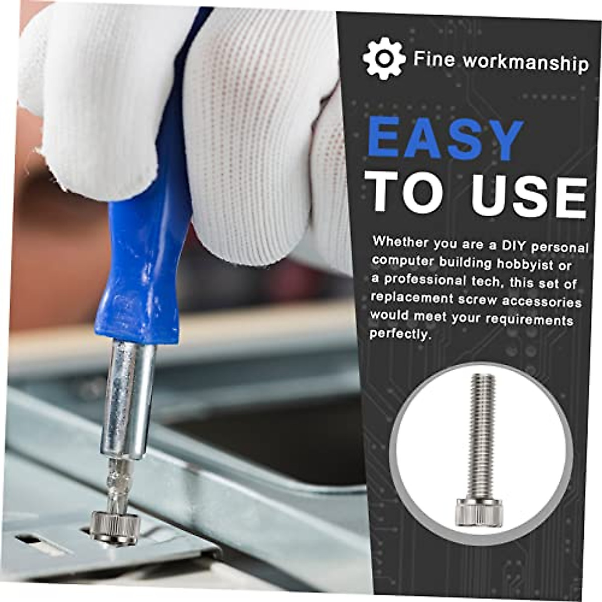 ULTECHNOVO 50pcs Screw Hex Nut Sleeve Anchor Hex Bolt Replacement Nylon Lock Nuts Hex Head Bolts Self Clinching Nut Carriage Head Flange Nuts Metal Fastener Stainless Steel Component Electric