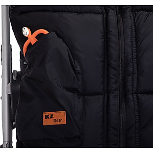 KZ Dotnz Stroller Footmuff, Stroller Cover for Winter, Front Panel Removeable Stroller Sleeping Bag, Adjustable Length Baby Stroller Blanket Winter with Soft Hood, Fleece Lined Stroller Warmer Cover