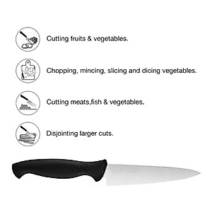 Kreyam's 24 Cm Paring Knife | High-Carbon Stainless Steel Kitchen | Ultra Sharp Cooking Knife with Ergonomic Non-Slip Handle | Scratch Resistant | Meat and Vegetable Cutter Clever | Sharp Blade-Silver