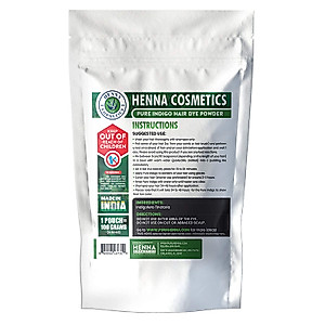 Henna Cosmetics Indigo Powder Natural Hair Dye Kit | Organic Black 100 Grams (3.52 Ounces)