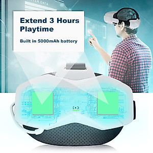 Elite Strap with Battery for Quest 2,5000mAh Extend 3hrs Playtime,Fast Charging VR Power,Adjustable Head Strap for Enhanced Support and Comfort in VR