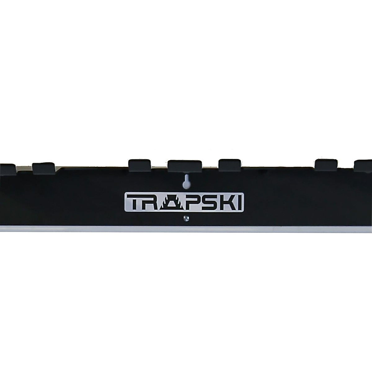TRAPAWAY Wall Rack | Holds 4 pair of Skis or Snowboard by Bindings | Garage Organizer for Yard Tools, Gear & Equipment | Aluminum | No Moving Parts to break or pinch | Made in the USA (Black Quad)