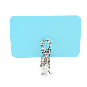 Vagabond House Pewter Metal Deer Place Card Holder/Cheese Markers Artisan Designer Handcrafted for Cabin Lodge Mountain Decor 1.5 inch Tall