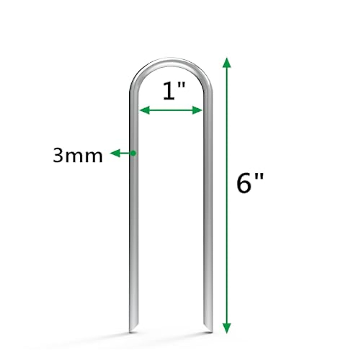 MySit 24 Pack 6 Inch Garden Stakes Heavy Duty 11 Gauge Galvanized Yard Staples U Pegs Fences Drip Irrigation Securing Stakes Loop Stake for Anchoring Lawn Drippers Soaker Hose