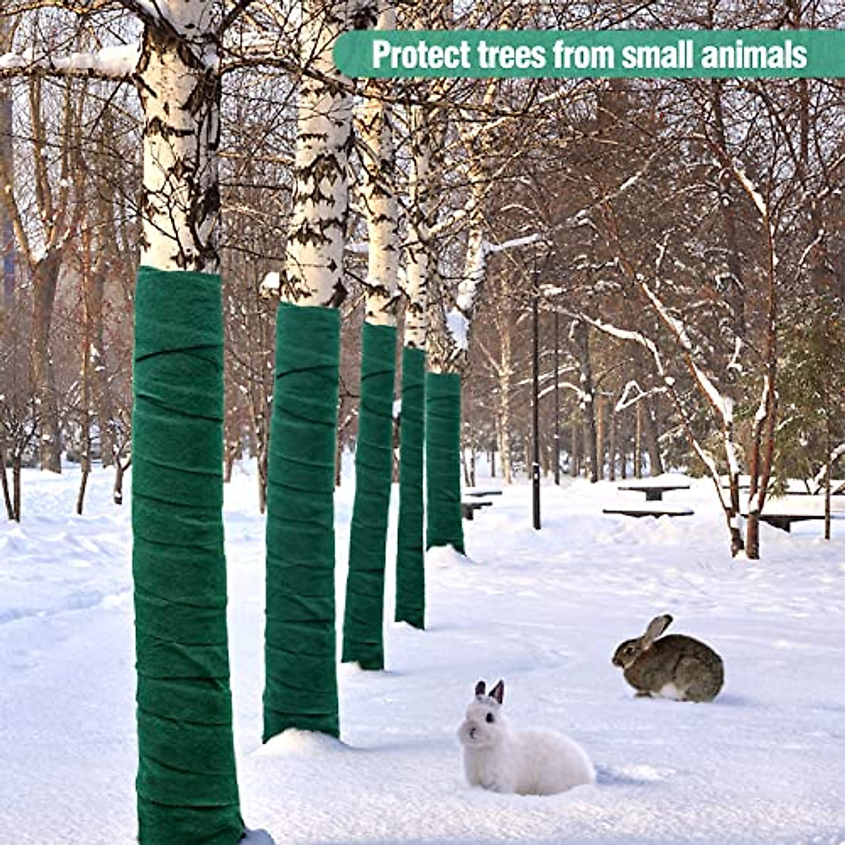 2 Pack Tree Protector Wraps, Total 130 Foot Winter-Proof Tree Trunk Guard Shrub Plants Antifreeze Bandage Protector Wrap Tree Protection for Keep Warm and Moisturizing, Tree Wraps to Protect Bark