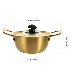 YARDWE 1 Set Stainless Steel Instant Noodle Pot Korean Ramen Korean Noodles Ramen Seafood Boil Pot Ramen Noodle Cooker Japanese Ramen Chocolate Milk Pans Cooking Pot Induction Saucepan