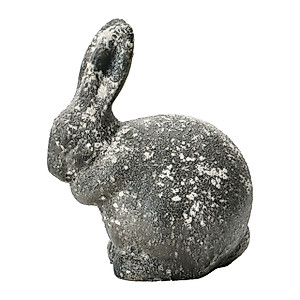 Creative Co-Op Cement Rabbit, Distressed Black Finish Decor