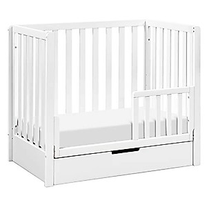 Carter's by DaVinci Colby 4-in-1 Convertible Mini Crib with Trundle Drawer in White, Greenguard Gold Certified, Undercrib Storage