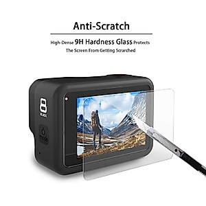 [6pcs] FINEST+ Screen Protector for GoPro Hero 8 Black Tempered Glass Screen Protector + Tempered Glass Lens Protector +Small Display Film for Go Pro Hero8 Action Camera
