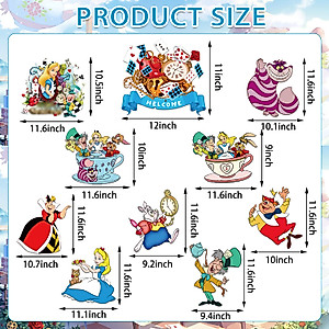 Alice In Wonderland Door Sign Banner,Designed Door, Hanging Banner,Porch Sign Banners,Welcome Hanging Alice for Tea Party Birthday Party Alice In Wonderland Party Decorations