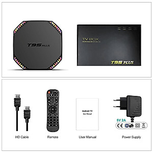 T95 Plus Smart TV Box Android 11.0 Rockchip RK3566 8GB 128GB 2.4G/5G WiFi 1000M BT4.0 USB3.0 Support 4K HDR H.265 Media Player Set top TV Box with i8 Backlight Keyboard