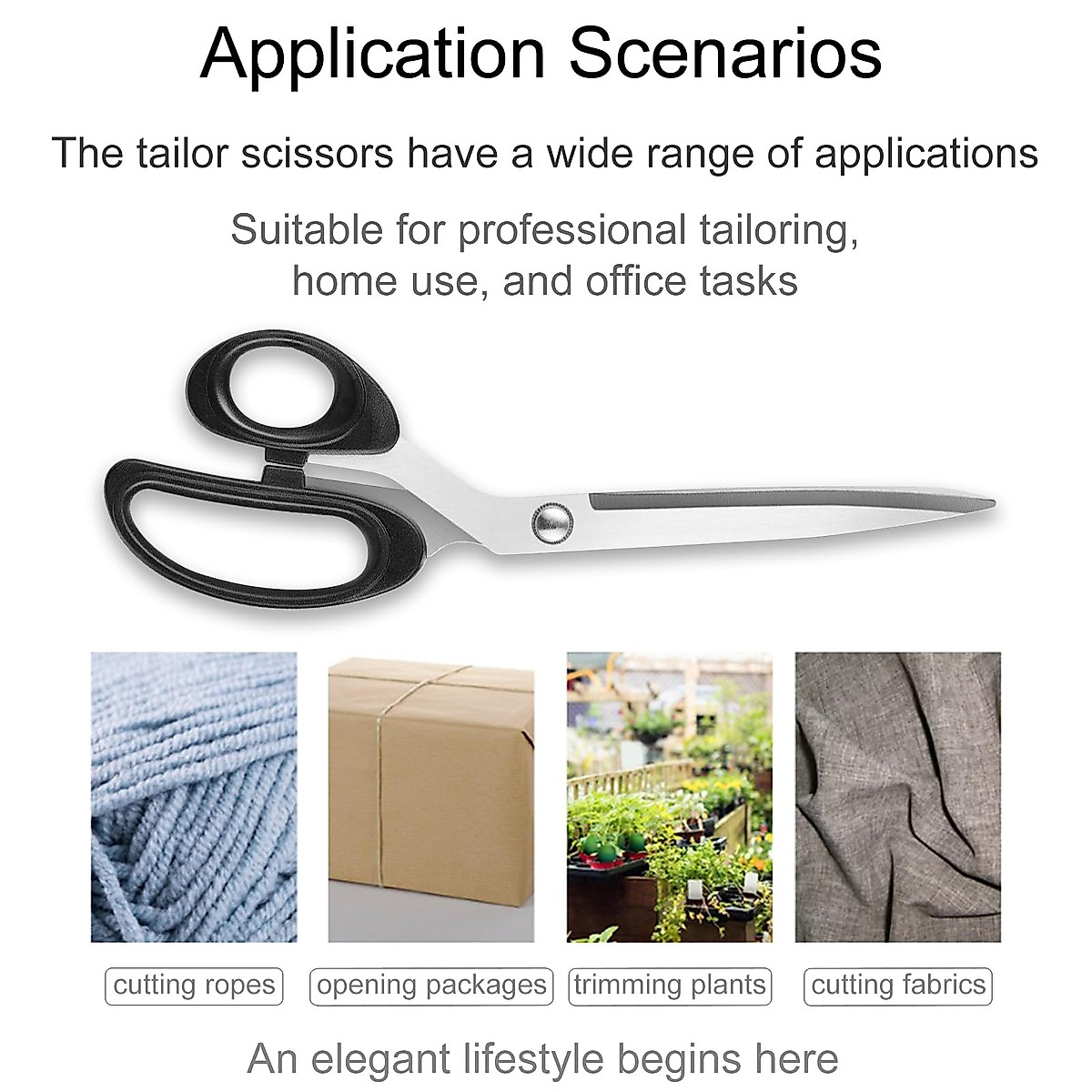 10-Inch All-Purpose Sharp Fabric Scissors - Heavy-Duty Stainless Steel Professional Shears for Cutting Clothes, Leather - Ideal for Tailor, Home, Office Use.