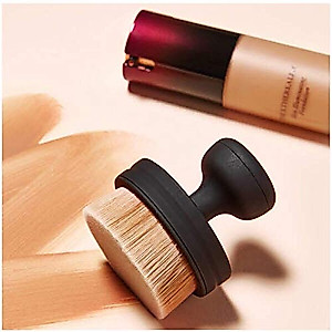 Flat round shaped Foundation Makeup Brush, Kabuki Liquid Foundation Brush Portable Cosmetic Brush Large Full Coverage Face Body Makeup Brush with Protective stand