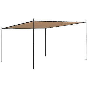 vidaXL Gazebo with Slanted Roof Garden Outdoor Sunshade Patio Party Tent Camping Canopy Wedding Marquee Pavilion Sun Shelter Beige 0.6 oz/ft²
