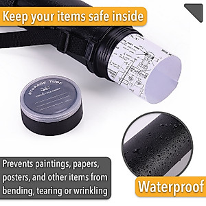 Mr. Pen- Poster Tube, Black, Extendable Poster Tube with Strap, Poster Carrying Case, Telescoping Tube, Art & Poster Transport Tubes, Poster Tubes for Storage, Poster Holder Tube, Blueprint Tube