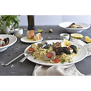 Tablecraft Pulito Collection Round Platter, White, Melamine, 13.125” diameter (33.3 cm)