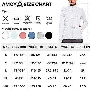 Women UPF 50+ UV Sun Protection Shirt Long Sleeve Golf Light Jacket SPF Hiking Running Shirts with Zip Pockets White XXL