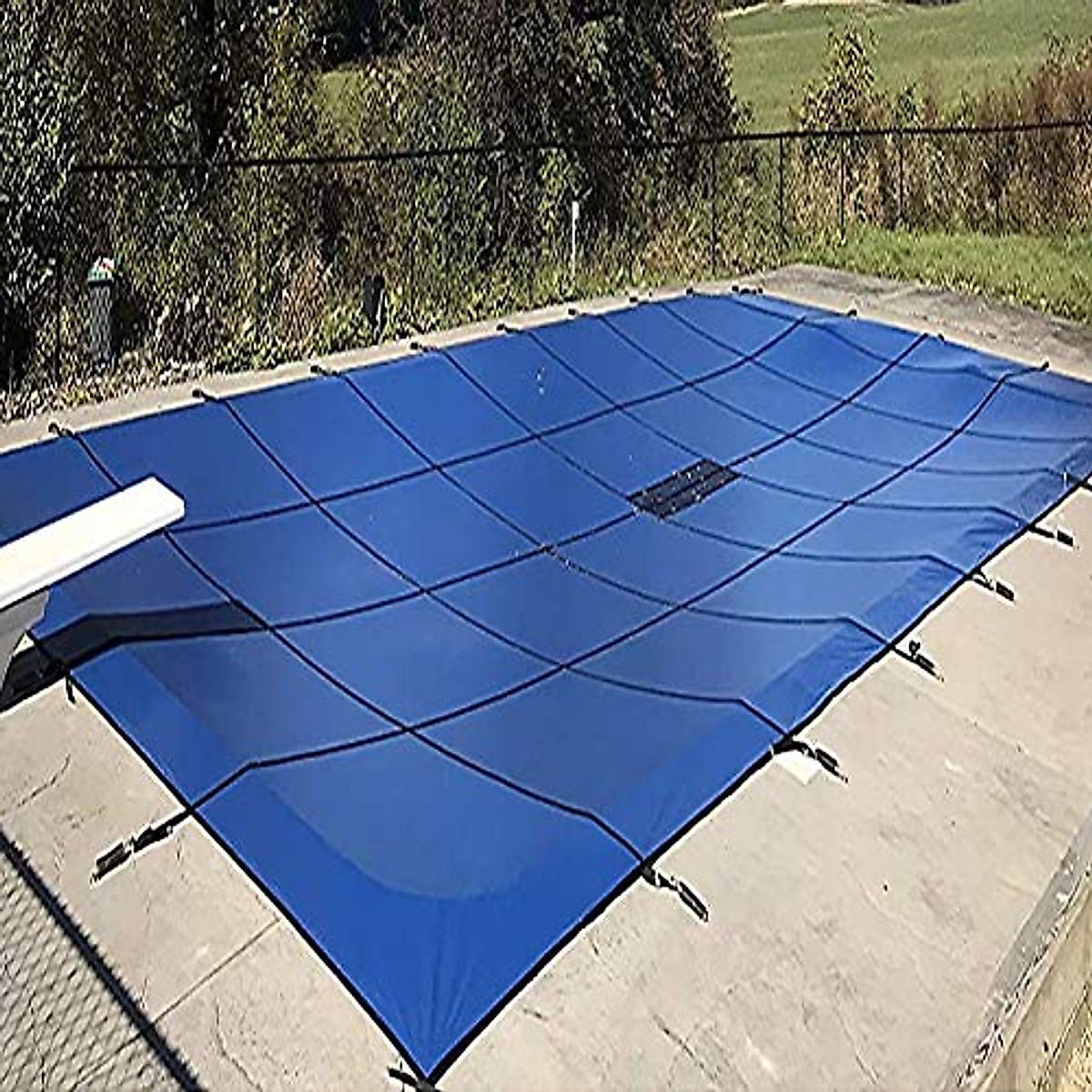 YXX- Outdoor Garden In-Ground Swimming Pools Winter Safety Cover, Blue, Prevent Debris & Leaves, Easy Installation, Includes All Needed Hardware (Size : 5×5m/16.4×16.4ft)