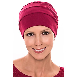 Headcovers Unlimited 100% Cotton Three Seam Turban | Chemo Turbans for Cancer Patients Royal Blue Heather