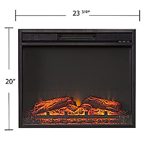 SEI FURNITURE 23” Base Electric Firebox w/Remote Control, Black