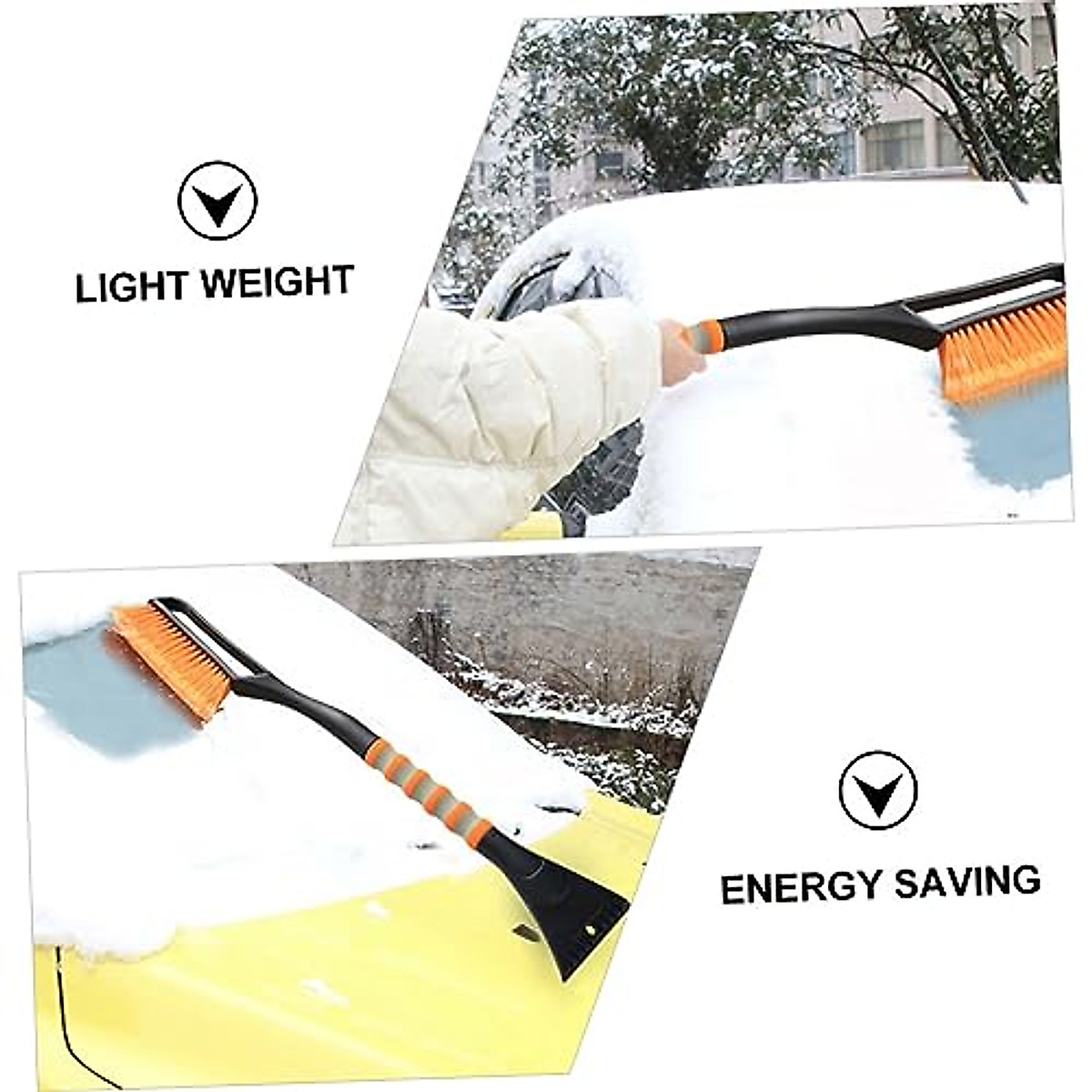 Yardwe 2PCS Snow Shovel Windshield Scraper Snow Broom for car Snow Remover Cleaning car Snow Mover car Snow Removal Brush Glass Cleaner Tool multitools Snow plow 2in1 Window Plastic