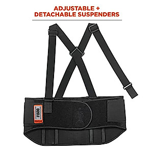 Ergodyne - 11103 ProFlex 1600 Back Support Brace, 9" Extended Support, High Cut Front For Mobility, Medium,Black