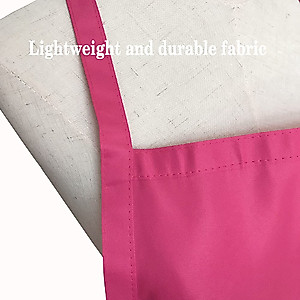 XEEYAYA 9 Pack Pink Apron for Women Adult Girls Ladies with Pockets - Bib Kitchen Aprons Bulk for Cooking Painting BBQ Grilling Baking (9 Pack, Pink)