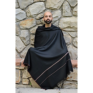 Om Shanti Crafts Meditation or Prayer Shawl or Plain Blanket, Wool Shawl/Wrap, Oversize Scarf. Unisex