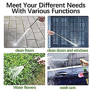 High Pressure Power Washer Wand,Household All-Metal Pacifier-Type Extension Rod Car Wash Aluminum Alloy Plating High-Pressure Water Tool Wand Lance for Cleaning Sidewalks Gutter Car Pet Window Glass