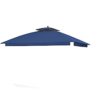 Garden Winds Replacement Canopy for The Shadow Creek Gazebo - Riplock 350 - True Navy Please Read Product Advice Before Purchasing