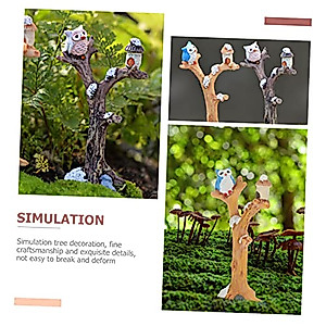 HANABASS 8 pcs Crafts Plant Simulations Bonsai Gardening Figurines Decors Doll Decoration Cartoon Tree Figurine Branch Animals Bird Pots House Decorations Ornaments Potted Mini for